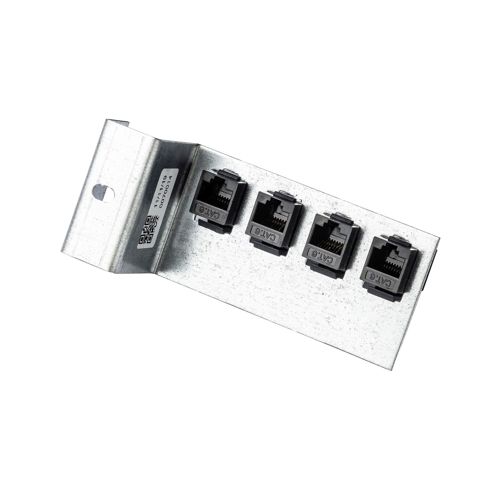 Mounting bracket with 4 Keystone modules RJ45 socket > RJ45 socket CAT6 (V